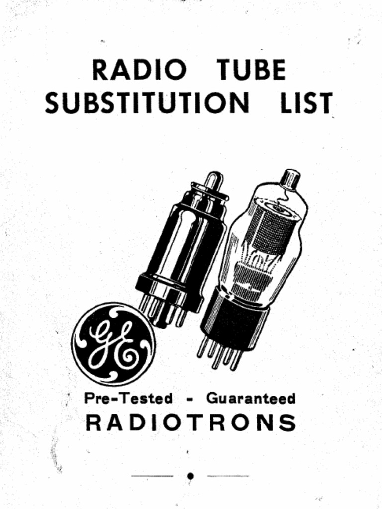 1943 GE Tube Substitution Guide | PDF