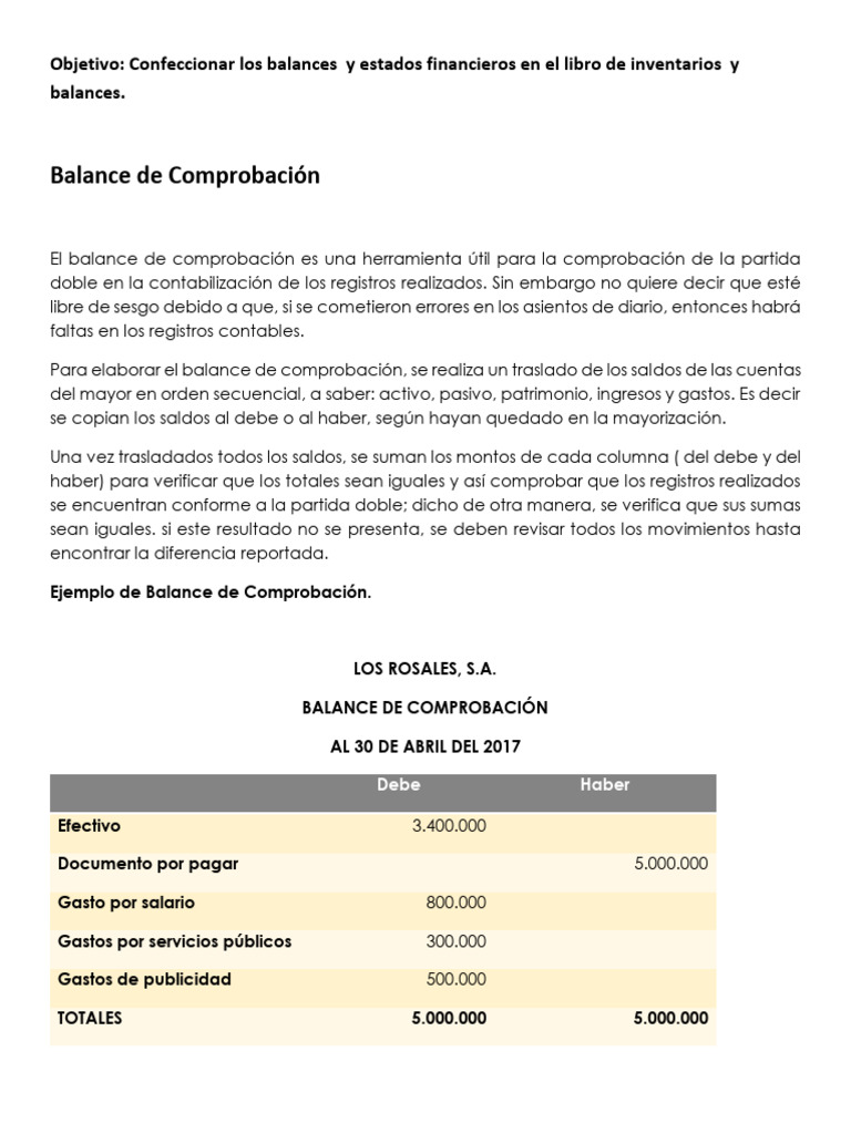 Balance Comprobacion | PDF