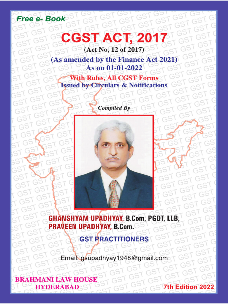 CGST ACT 2017 VIIth Edition Jan 2022 With RULES ALL FORMS & Accounting ...