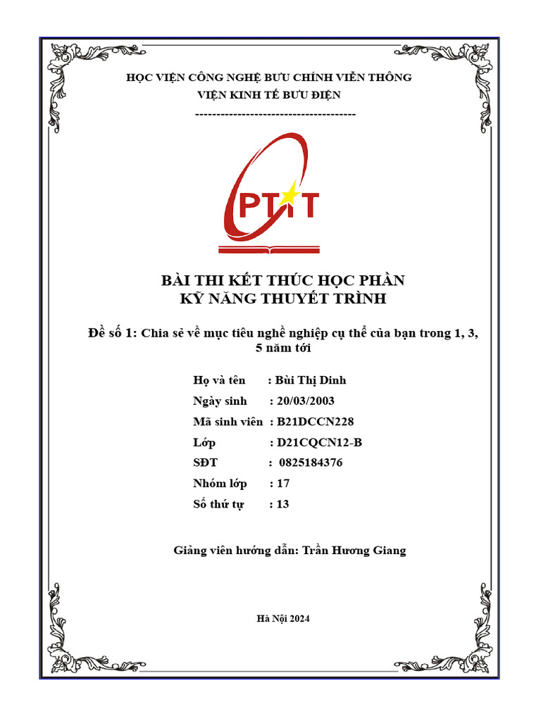13 Sdk1101 17 Bùi Thị Dinh b21dccn228 d21cqcn12 b | PDF | Vietnam