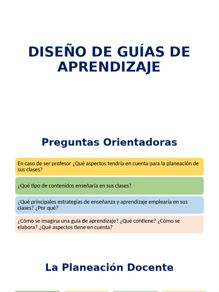 Diseño de Guías de Aprendizaje (2) | PDF