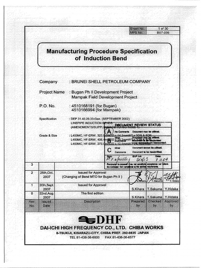 Hot Bend Procedure | PDF
