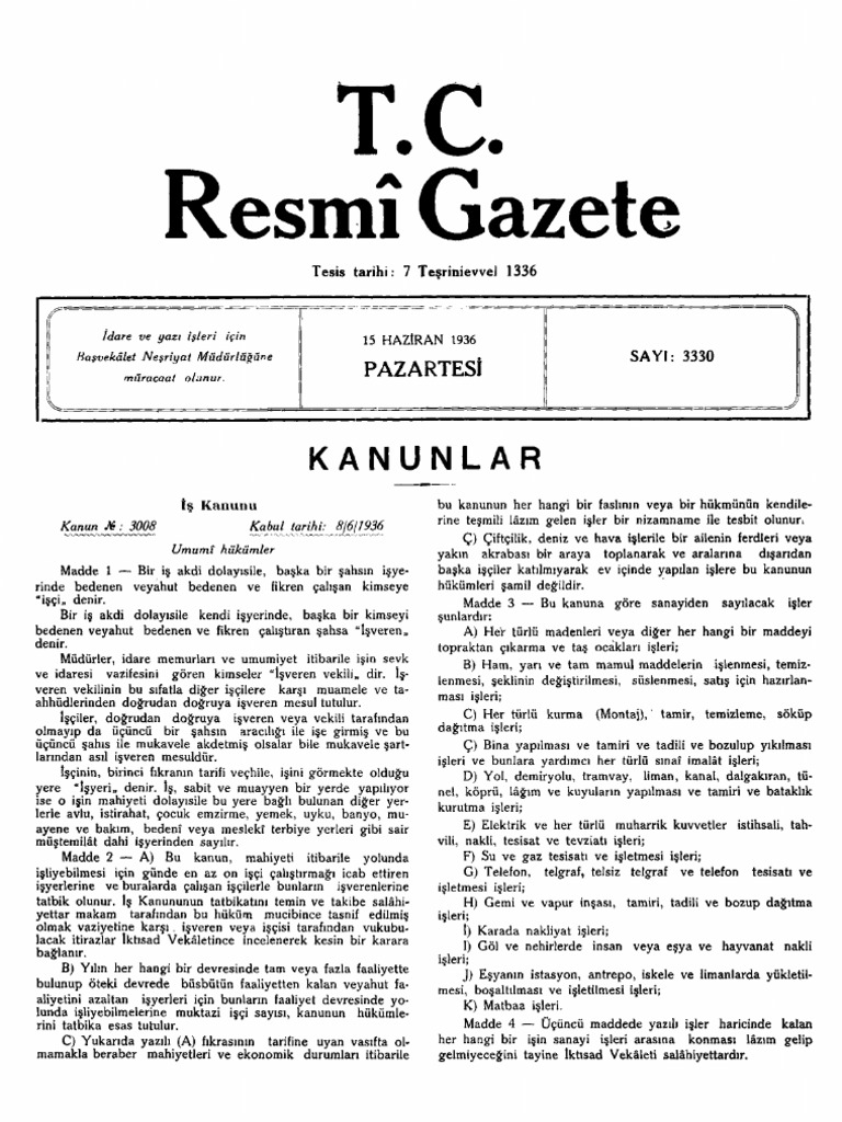 T.C. Resmî Gazete: Kanunlar | PDF