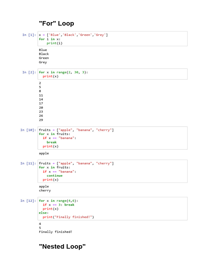 Loops - Jupyter Notebook | PDF