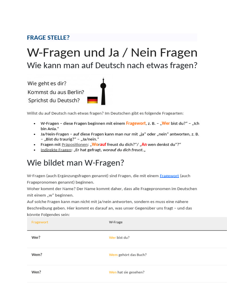 Frage Stelle | PDF