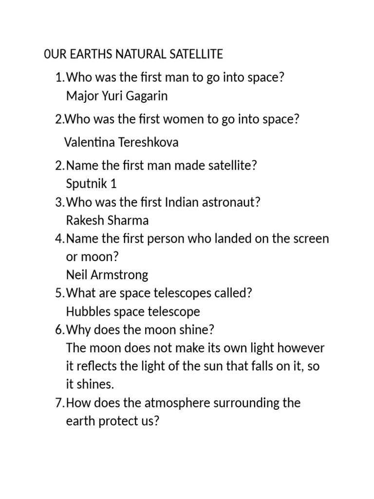 0ur Earths Natural Satellite | PDF