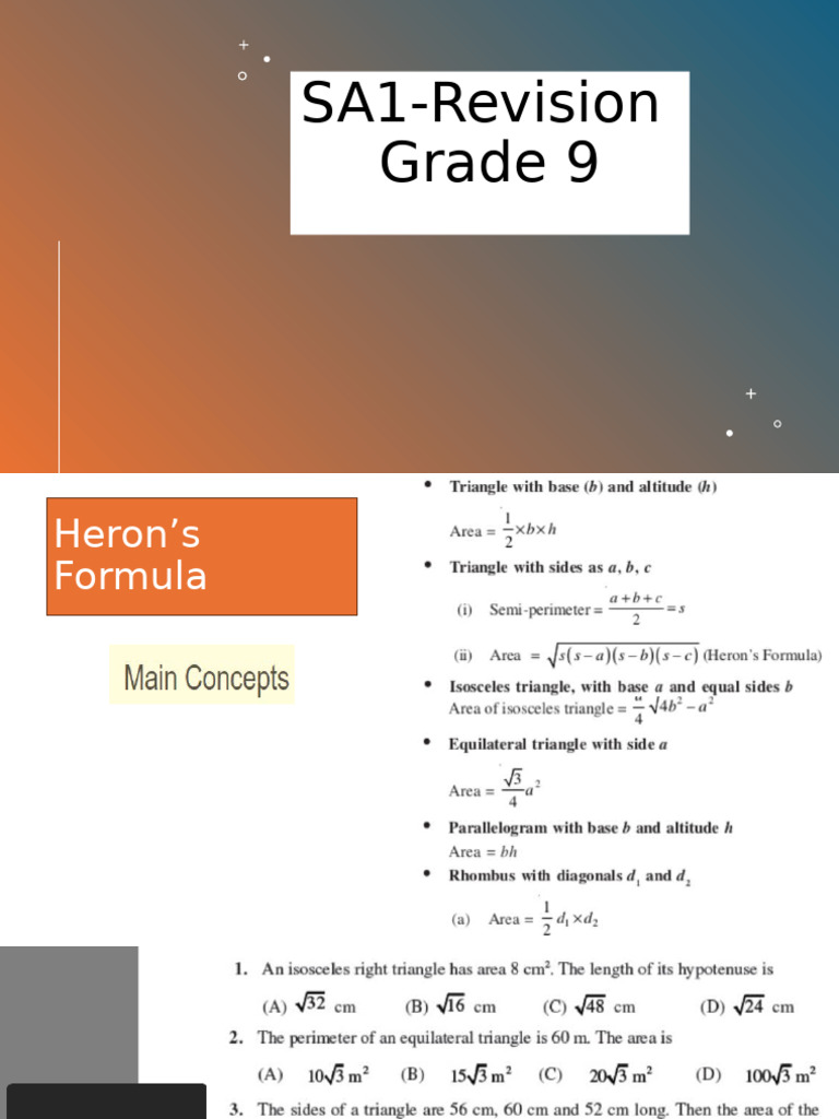 Gr9 - Math - SA1-Revision PPT 1 | PDF