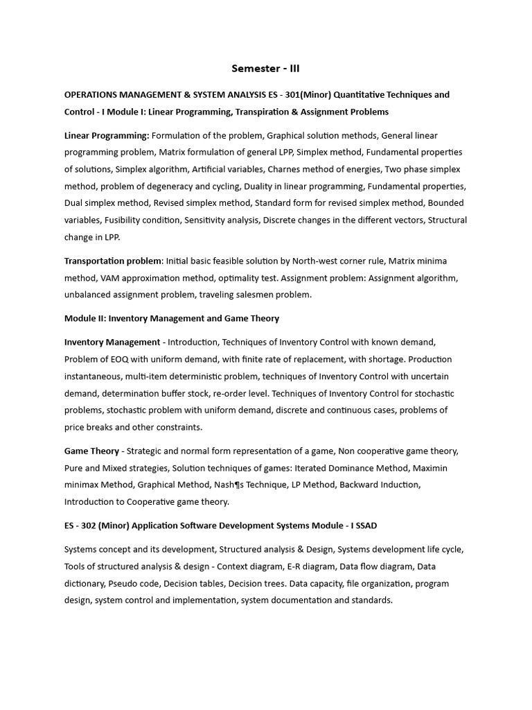 3rd Sem Syllabus | PDF