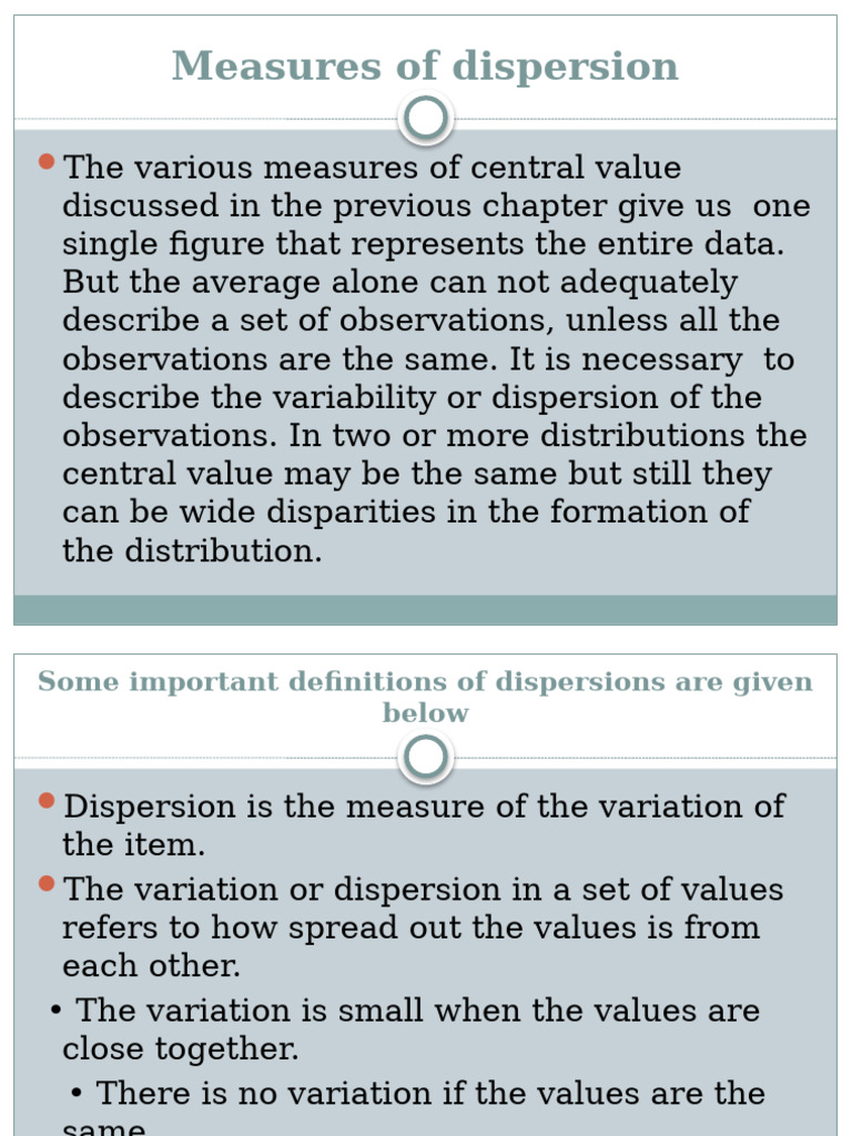 Measures of Dispersion - PPTX Lucture | PDF