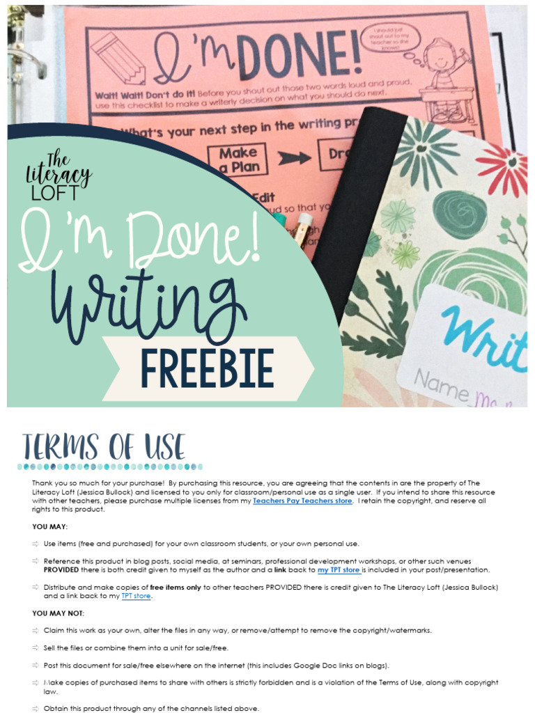 Im-Done-Writing-Freebie-1 | PDF