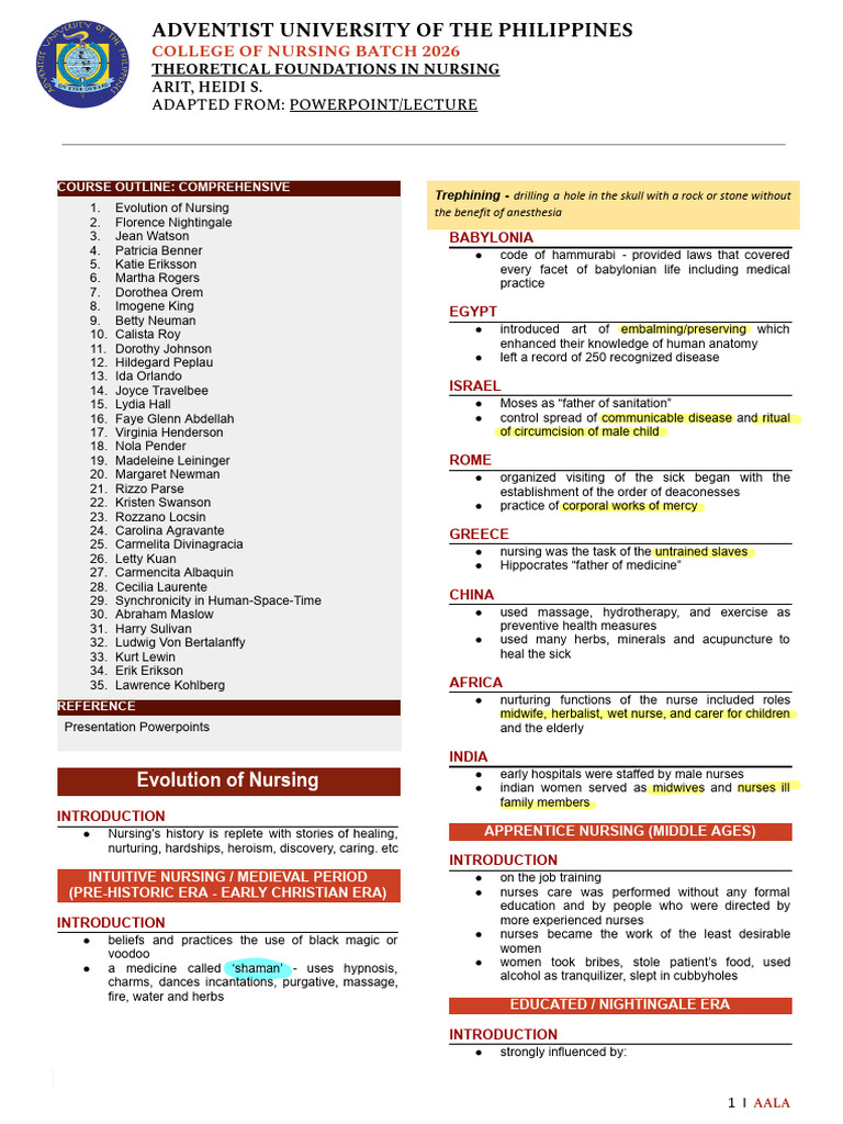 TFN Reviewer | PDF | Nursing | Wellness