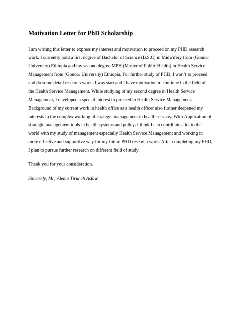 Motivation Letter | PDF