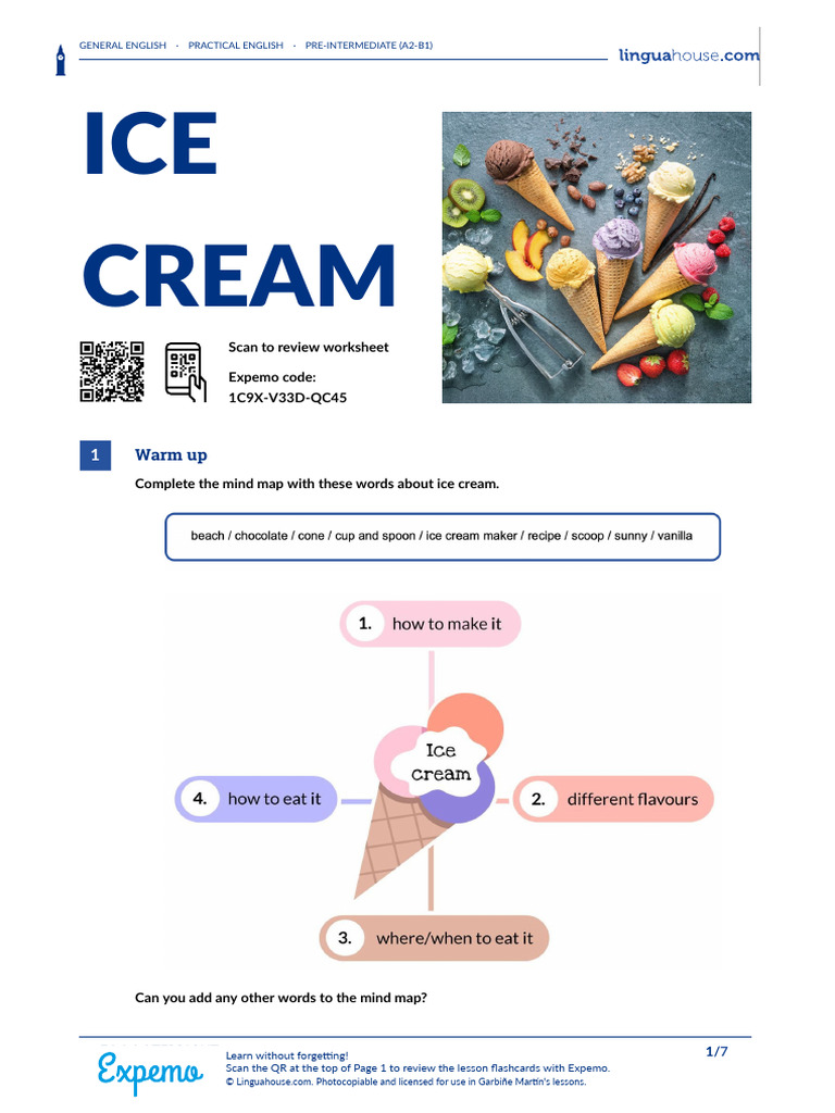 Ice Cream British English Student | PDF