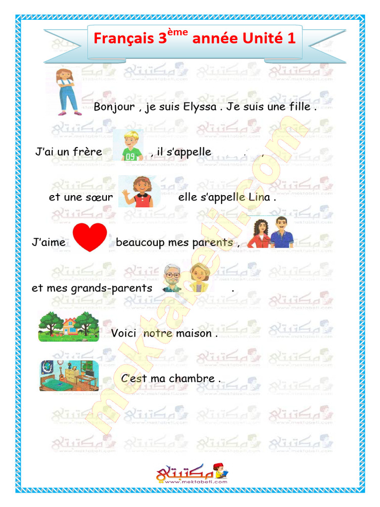 Francais-3eme-annee-Unite-1 Evaluation Modification | PDF