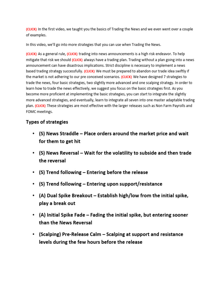 Trading The News-2 | PDF | Financial Markets | Finance & Money Management