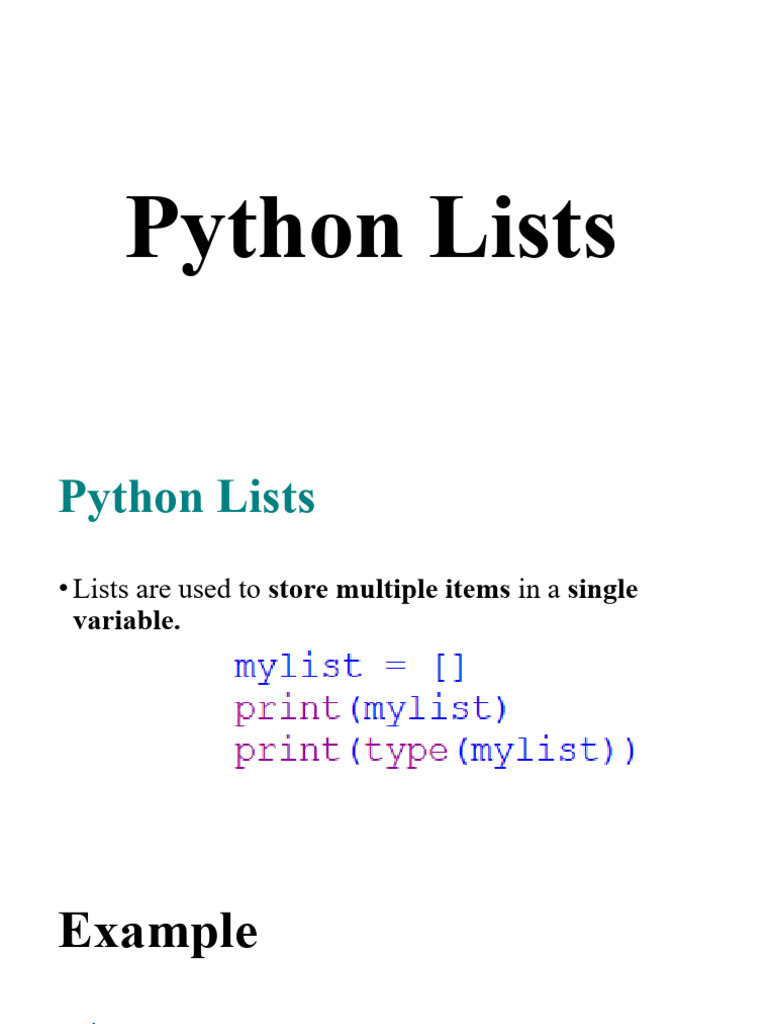 Python Lists | PDF