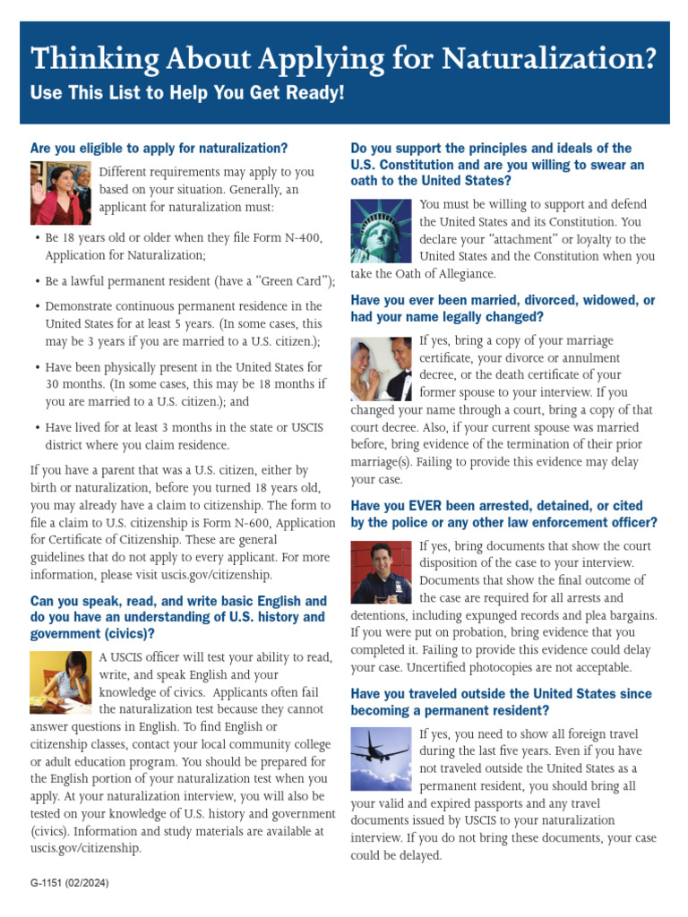 Thinking About Applying For Naturalization?: Use This List To Help You ...