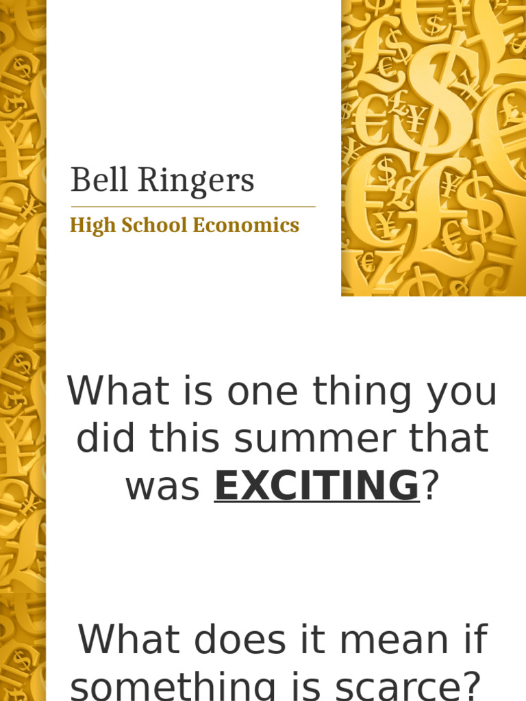 Bell Ringers: High School Economics | PDF