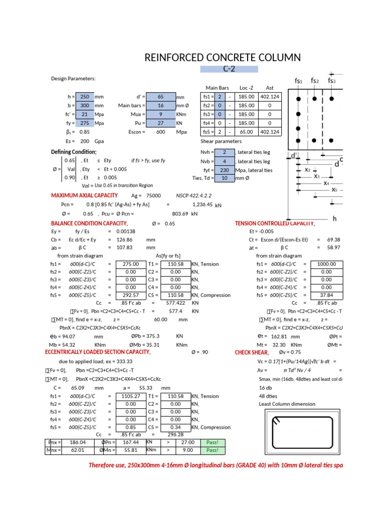 Column Analysis and Design v1 | PDF