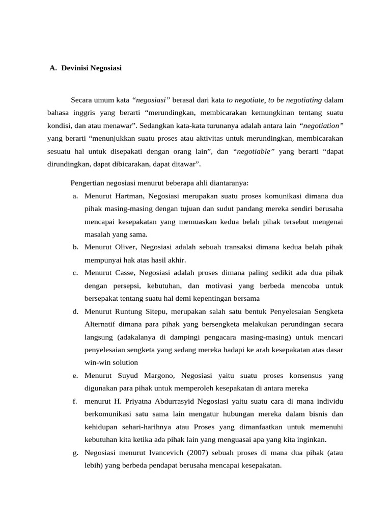 Definisi dan Tujuan Negosiasi Bisnis | PDF