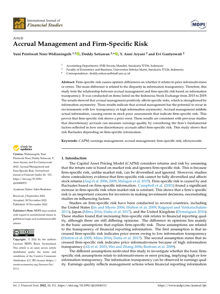 Accrual Management and Firm-Sp | PDF