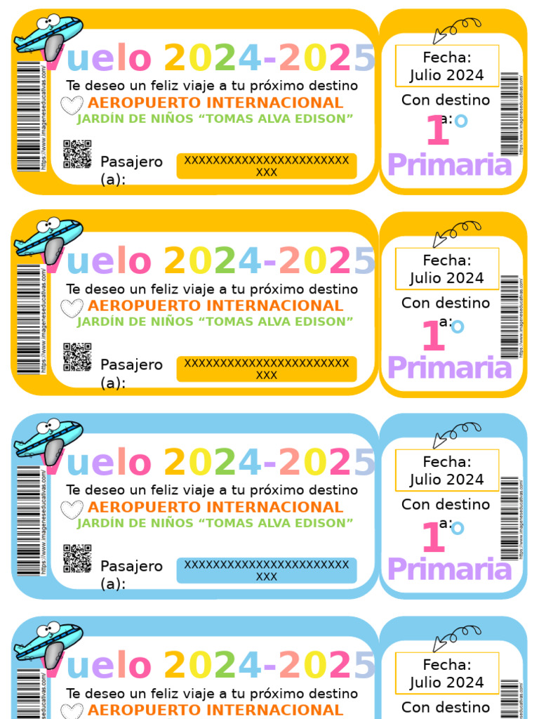 Boletos de Avion Pase de Grado POWER POINT EDITABLE | PDF