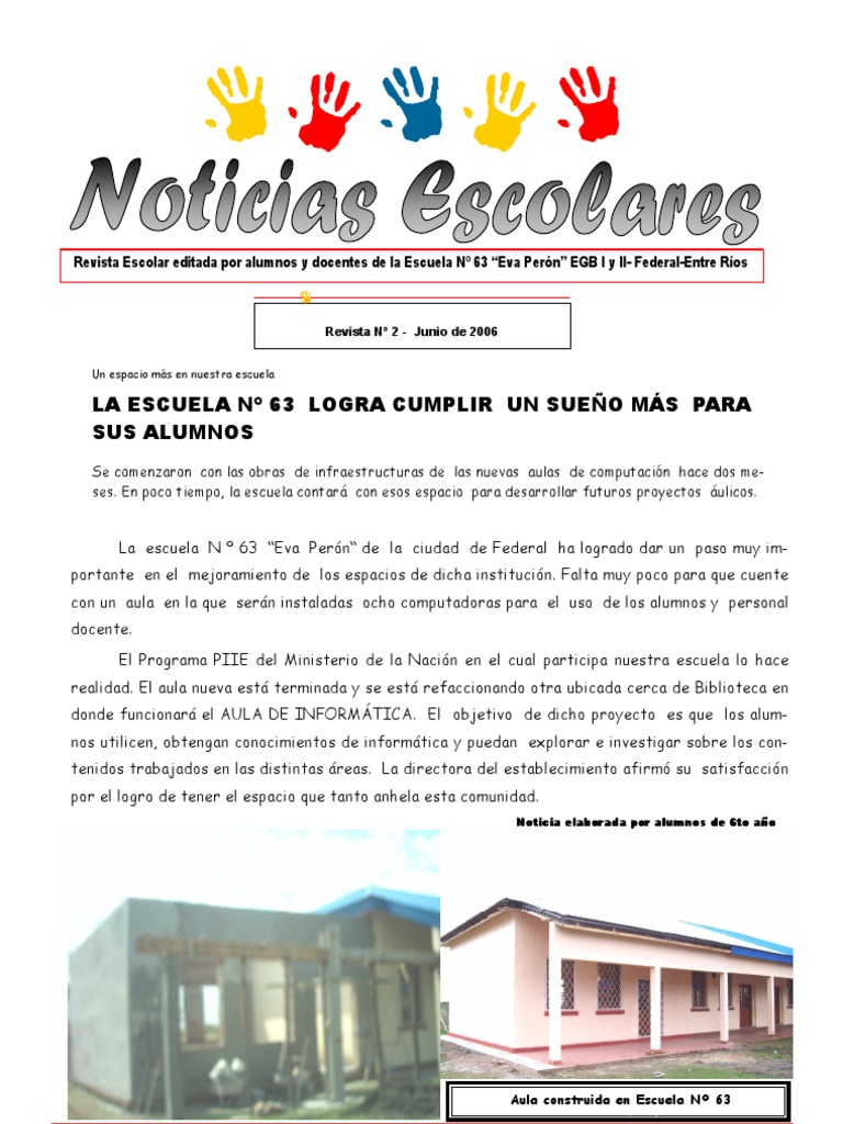 Noticias Escolares #2 | PDF | Salón de clases
