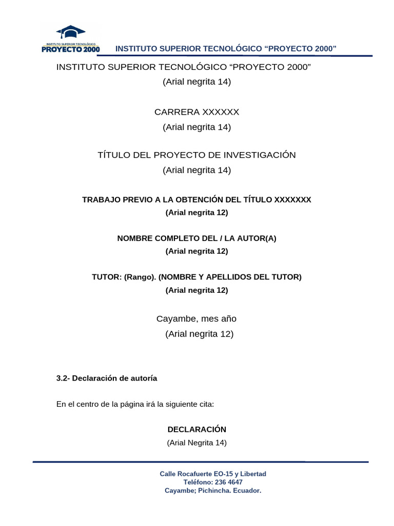 Metodologia para La Elaboracion de Los Trabajo de Titulacion en Las Carreras Del Instituto ...