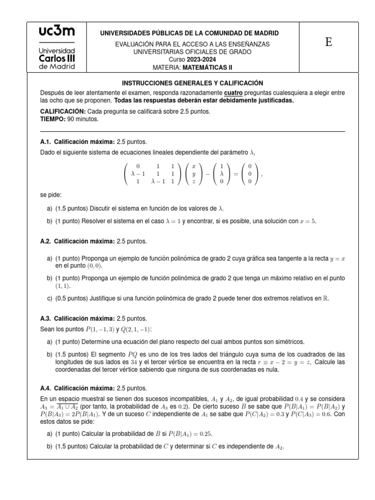 Matemáticas II | PDF