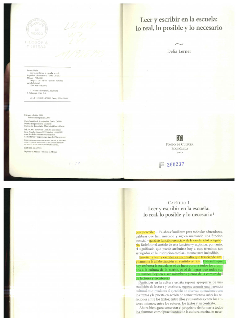 Leer y Escribir en La Escuela - Cap 1 - Delia Lerner | PDF