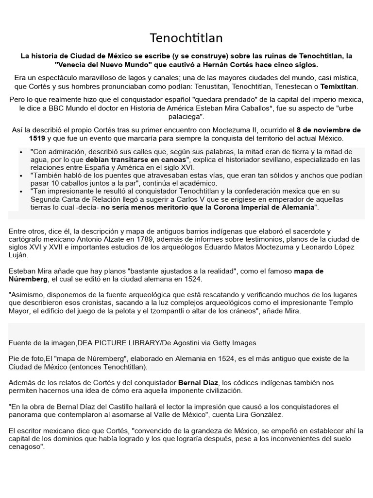 Tenochtitlan | PDF | México | azteca
