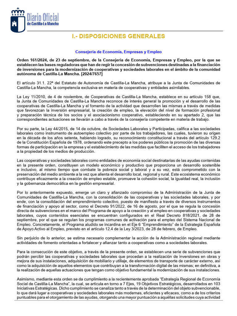 I.-Disposiciones Generales | PDF