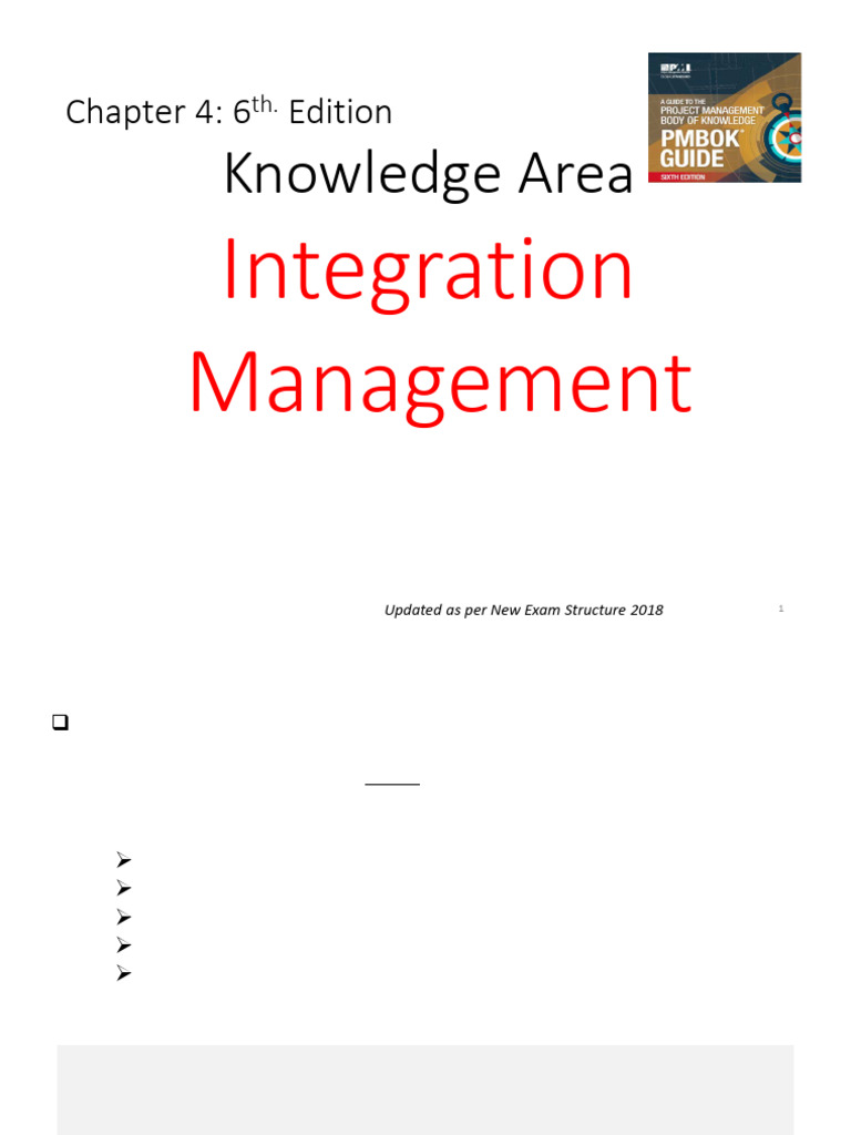 Chapter 4 Integration Management 6th Edition (Comleted One) | PDF