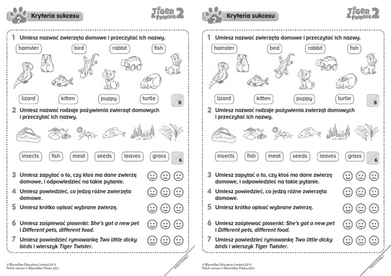 Tiger&Friends 2 - TRF - KS - Unit 2 | PDF