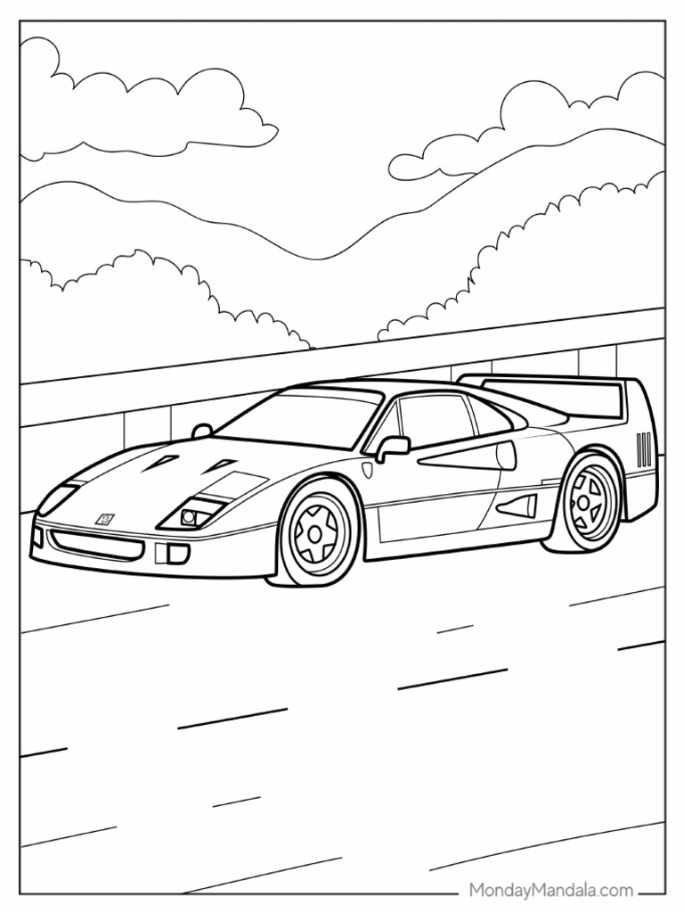 Realistic Looking Ferrari F40 To Color | PDF