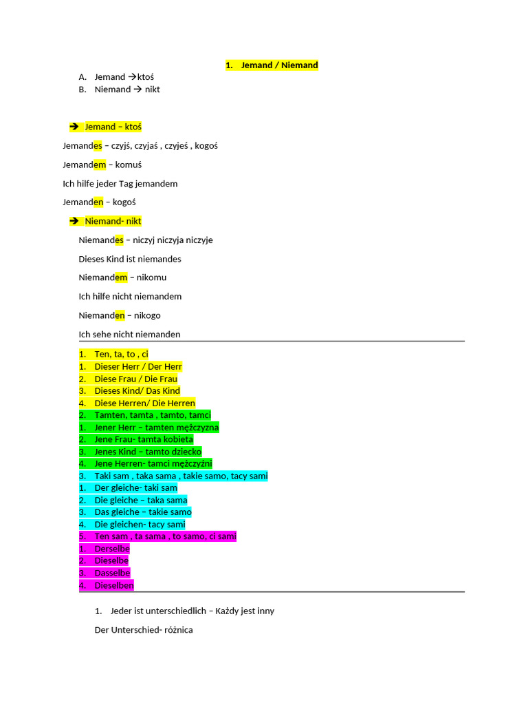 Lekcja 2 Grammatik Sprachfahigkeit | PDF