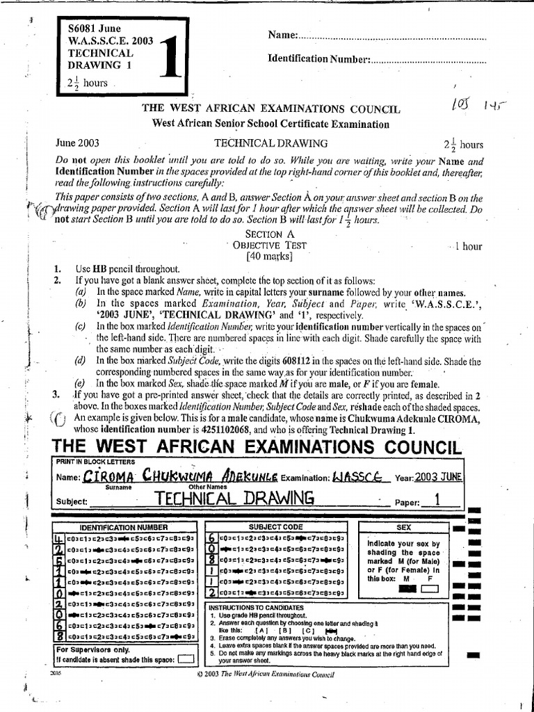 Technical Drawing Waec | PDF
