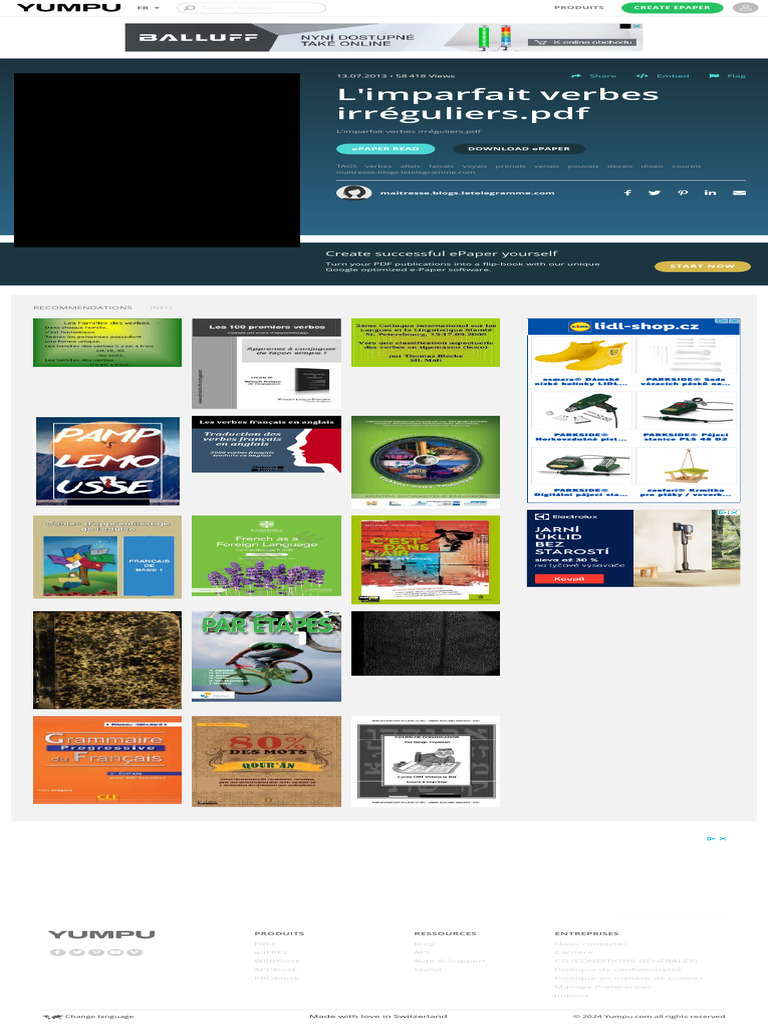 L'imparfait Verbes Irréguliers PDF | PDF