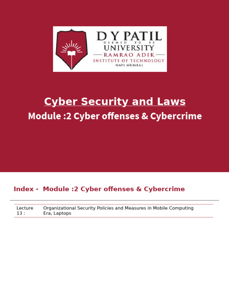 BE_ET_CSL_Week5_Cyber Security and Laws | PDF