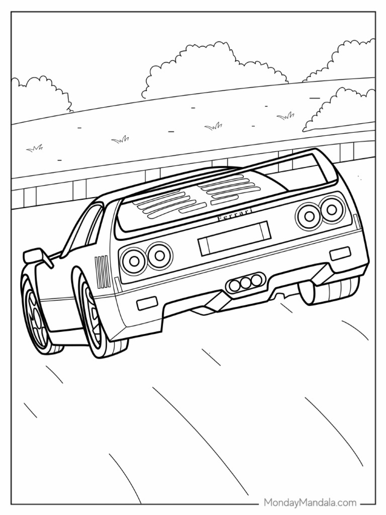 Retro-Ferrari-F40-Supercar-To-Color | PDF