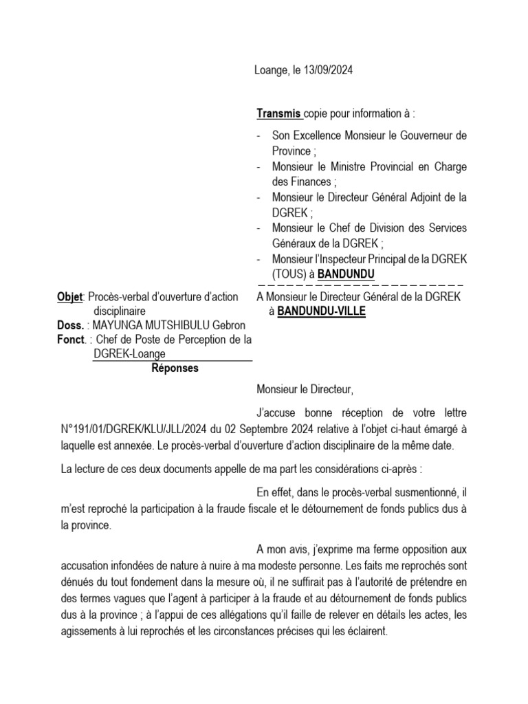 Lettre Reponse Gebron | PDF