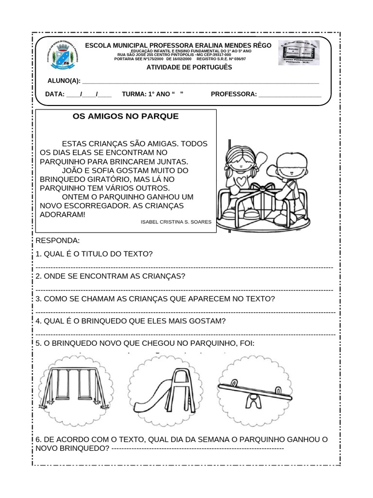 Atividade De Portugues Seg A Sex Pdf