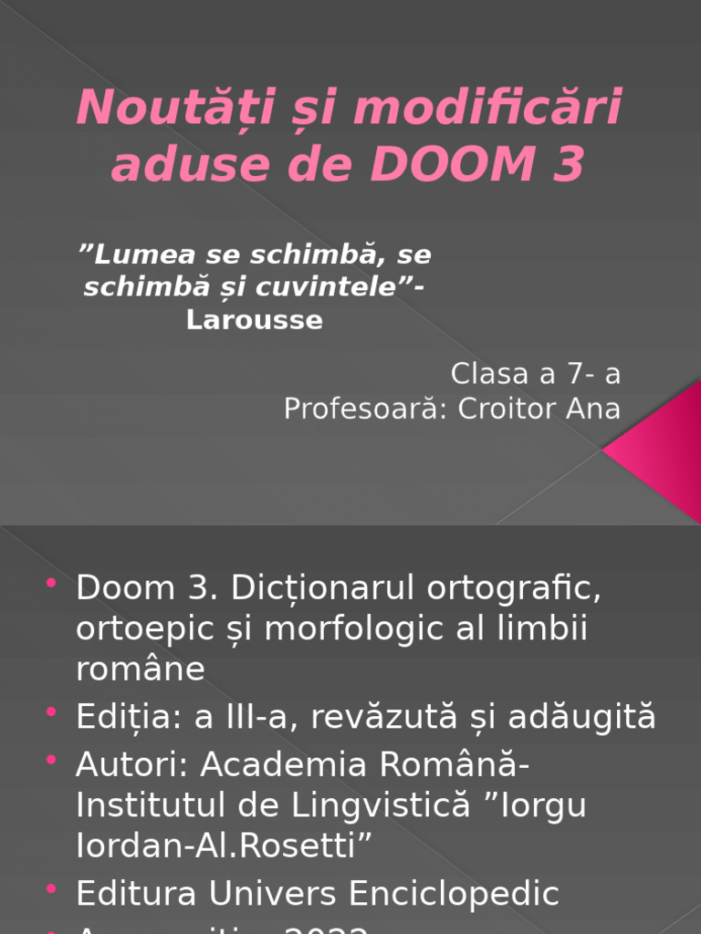 Modificări Aduse de DOOM 3 | PDF