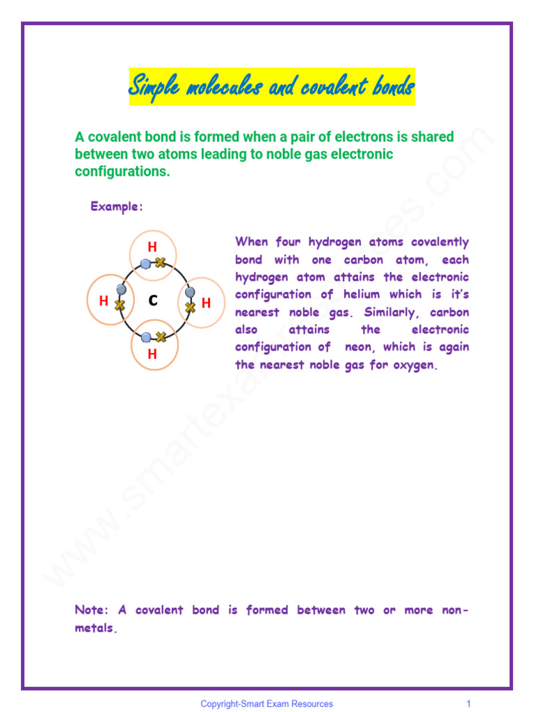 Simple Molecules and Covalent Bonds | PDF