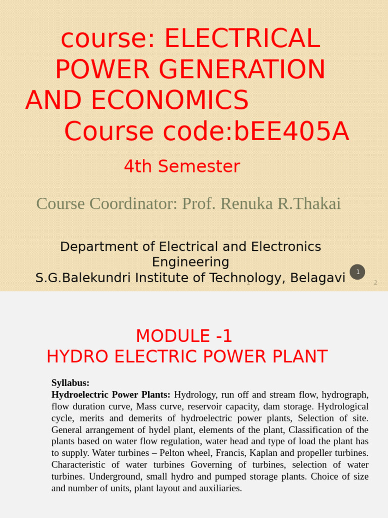 Module-1-Electrical Power Generation | PDF