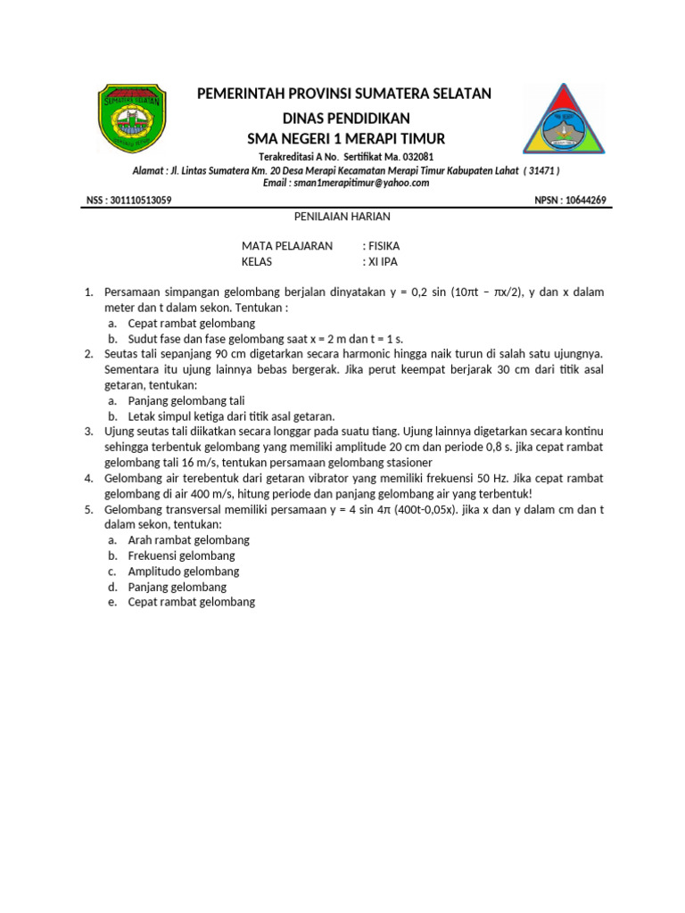 Soal PH XI IPA | PDF