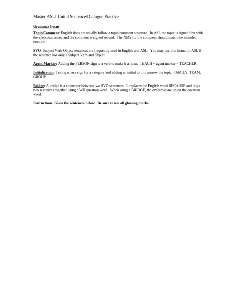 Master 3 Sentence Review | PDF