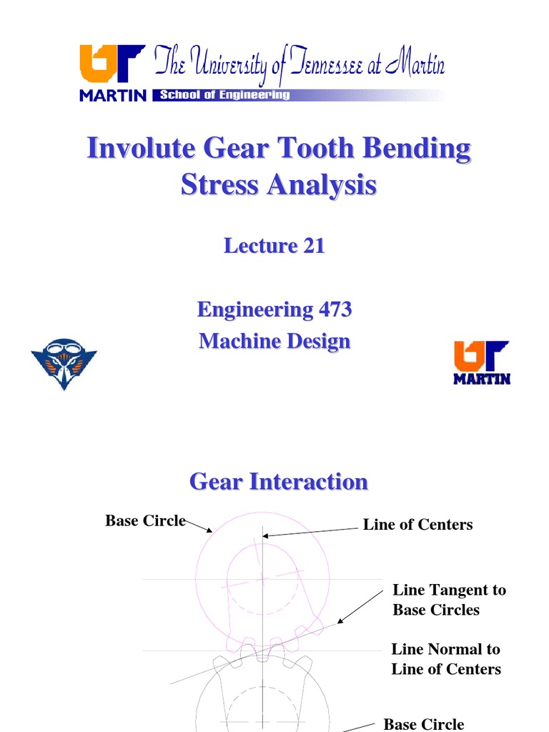 Involute Gear Tooth Bending Stress Analysis | PDF | Science & Mathematics