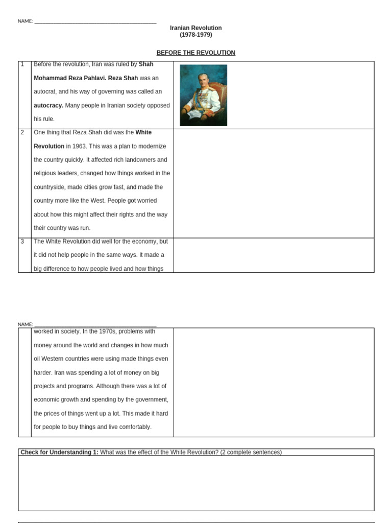 1a. Iranian Revolution Reading 2 | PDF