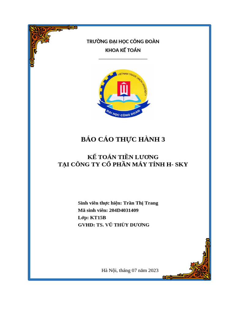 THỰC HÀNH KT 3 | PDF